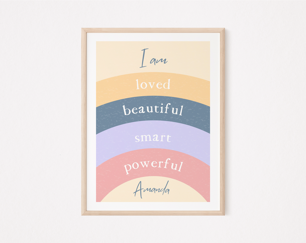 I am Affirmation | Kids Personalised Christian Poster – Scripture Bella