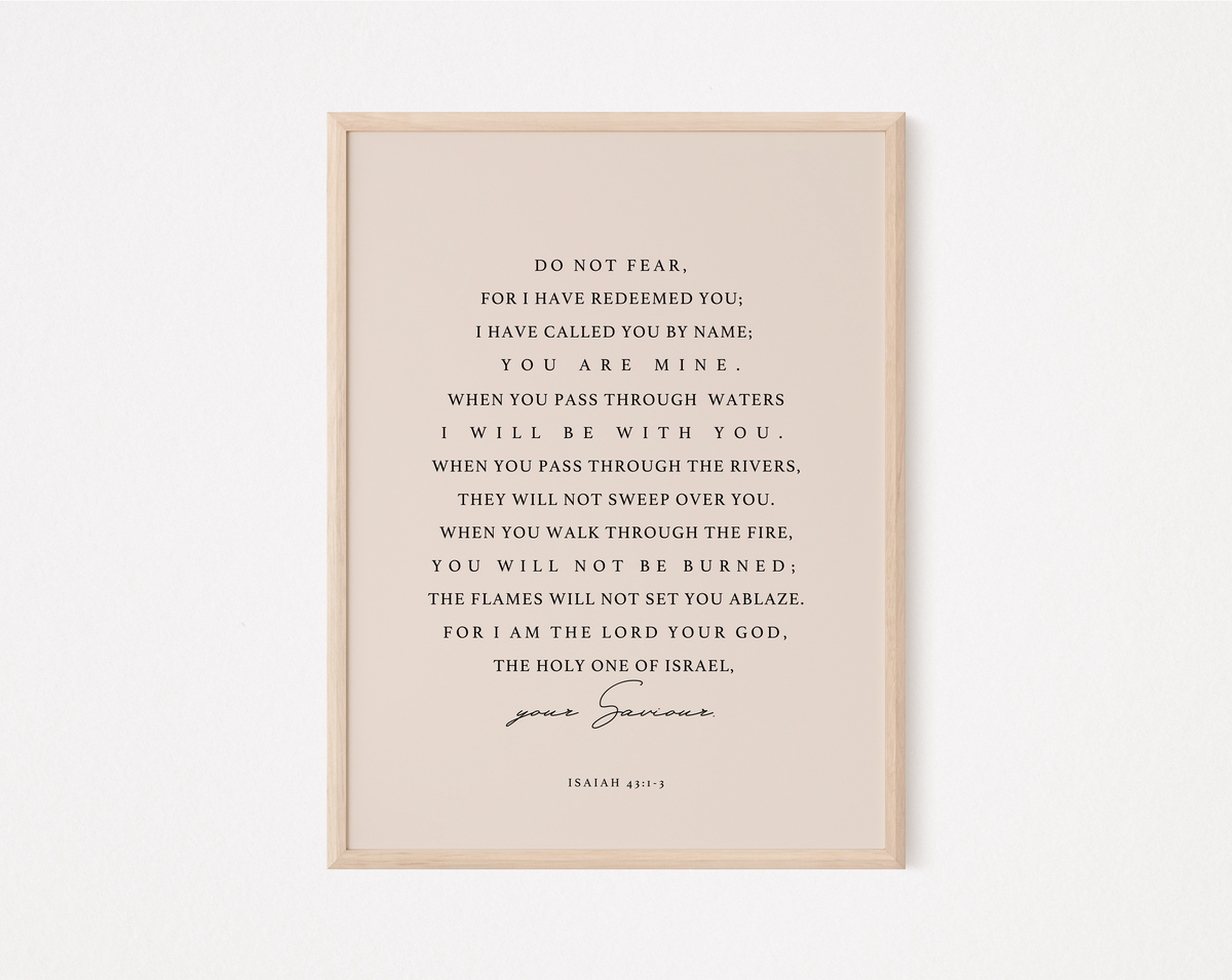 Isaiah 43-1-3 | Bible verse Wall art – Scripture Bella