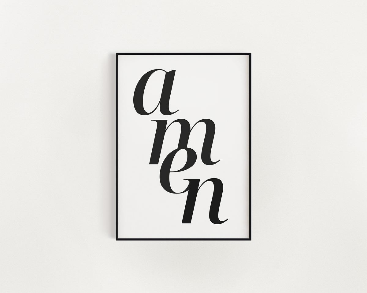 Amen Typography | Bible verse Wall art – Scripture Bella