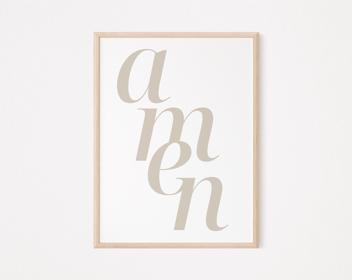 Amen Typography | Bible verse Wall art – Scripture Bella