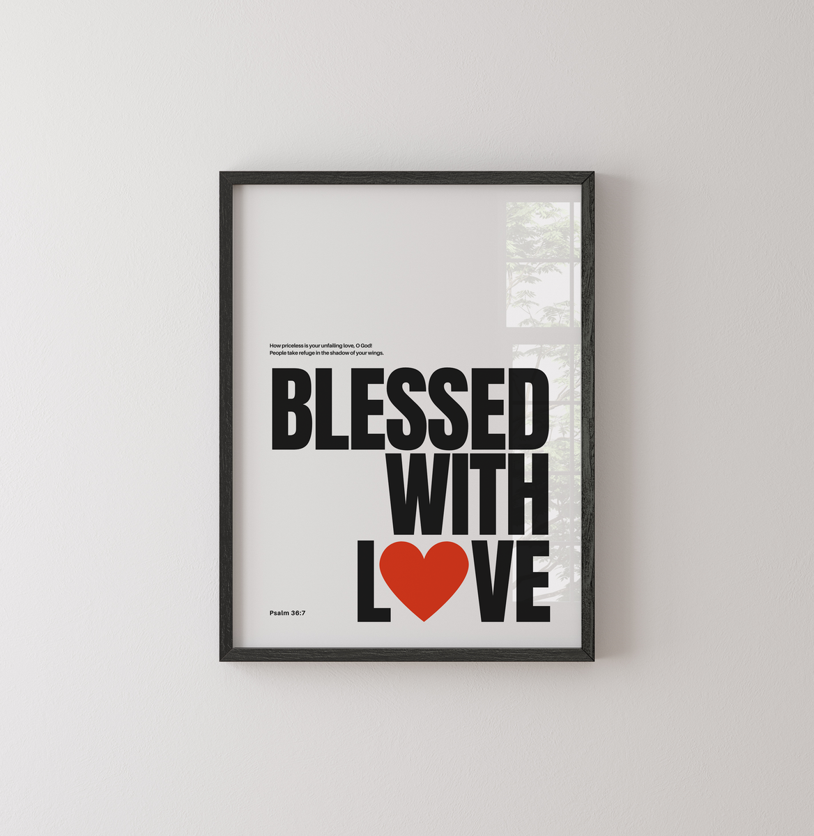 Blessed with Love | Modern Christian art print | Scripture posters for ...