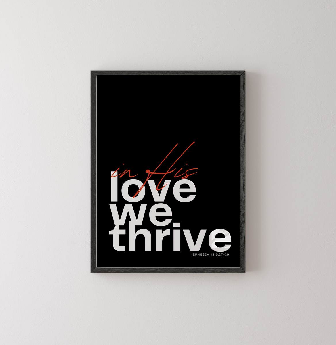 In His Love We Thrive | Ephesians 3:17-19 | Christian Poster ...