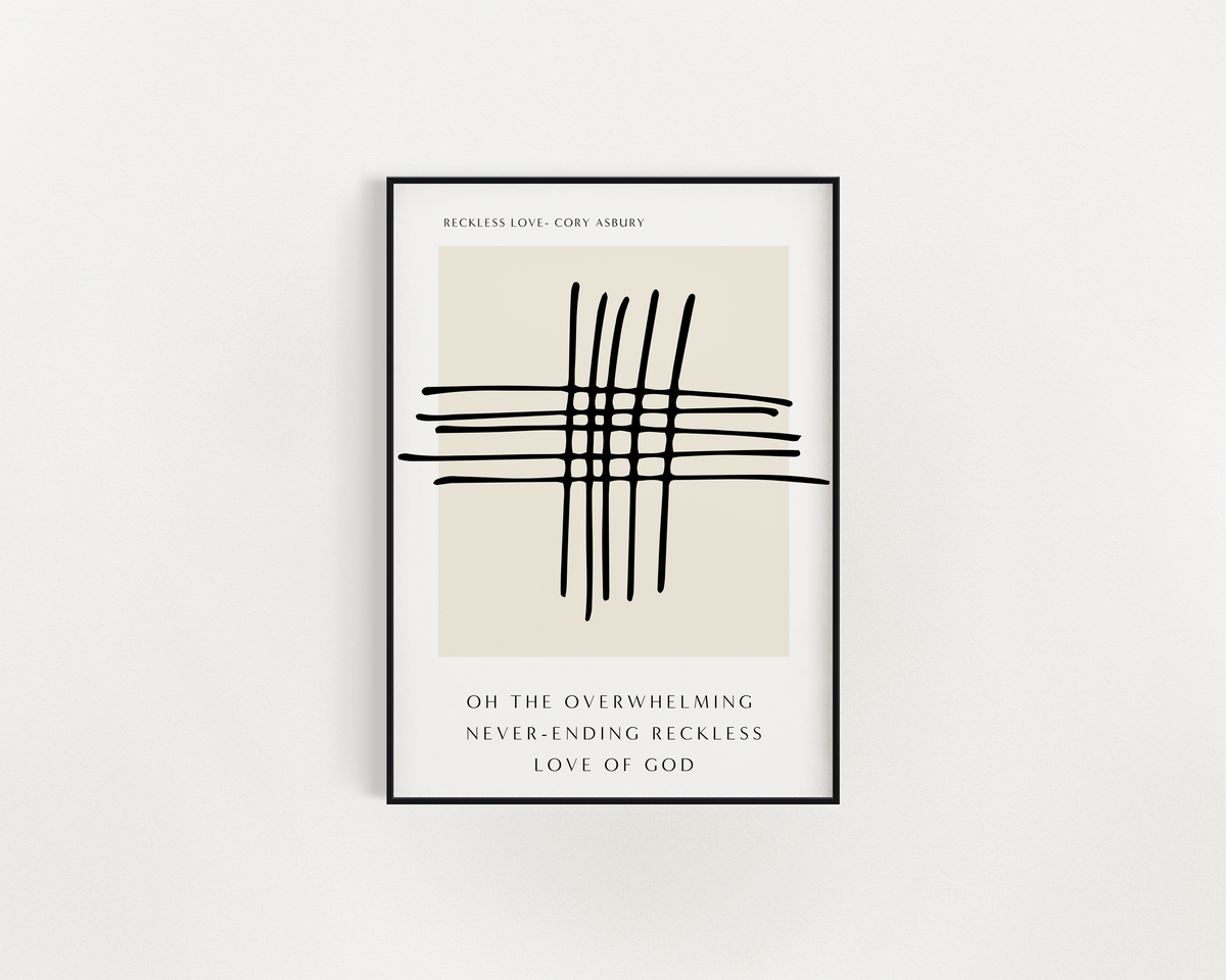 Reckless Love Cross | Christian Poster | Cory Asbury – Scripture Bella