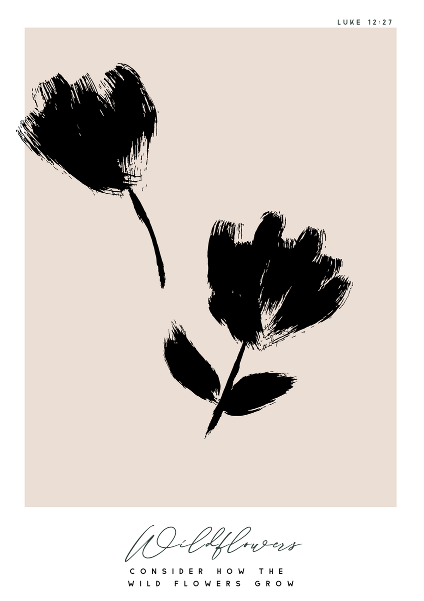 Wildflower Art Print | Luke 12:27 | Bible verse prints | Scripture Pos ...